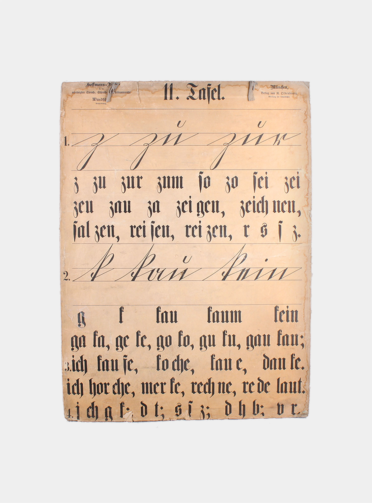 | German typography board