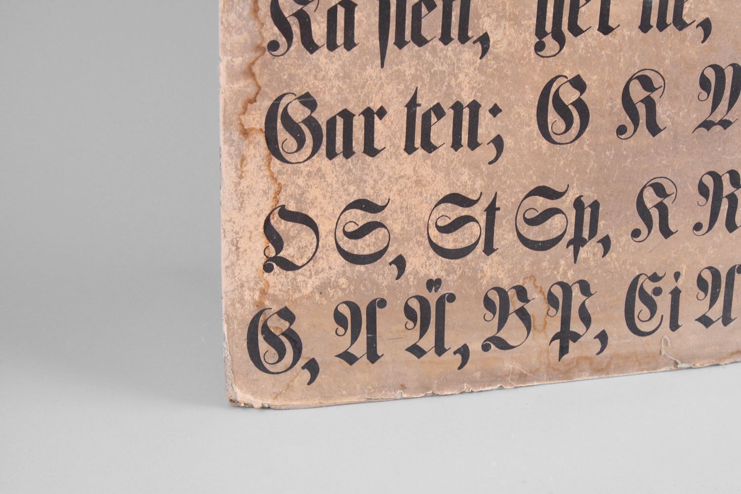 | German typography board